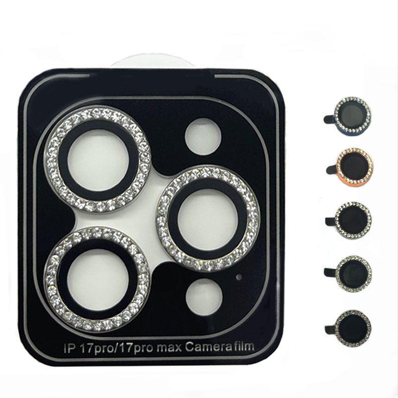Diamond camera lens protector for iPhone 17 Pro max with installation